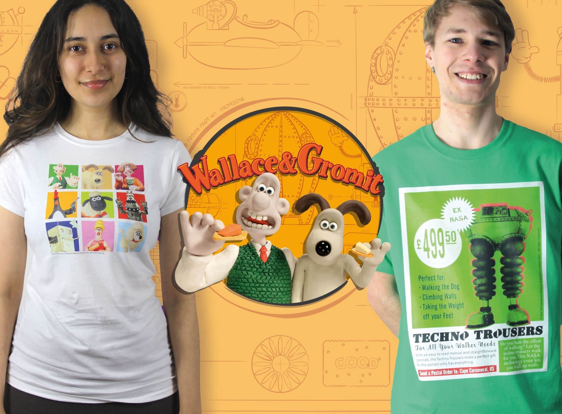 Wallace and Gromit T-Shirts - Apparel of Laughs